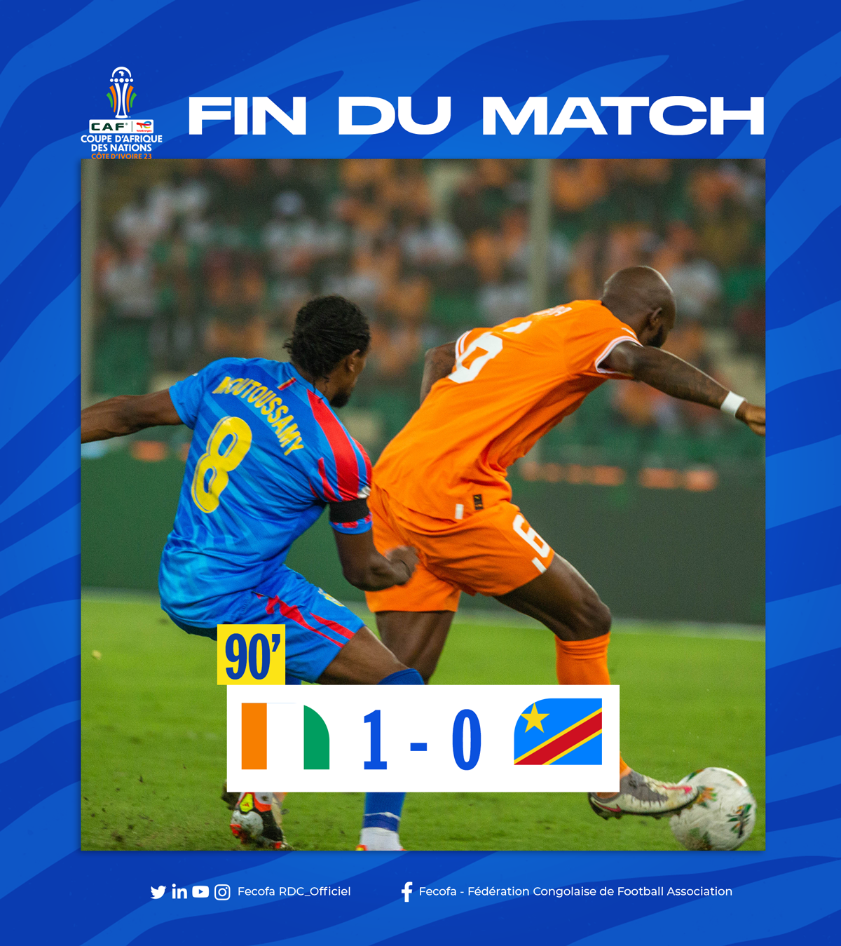 La RDC affrontera l'Afrique du Sud pour la 3e place